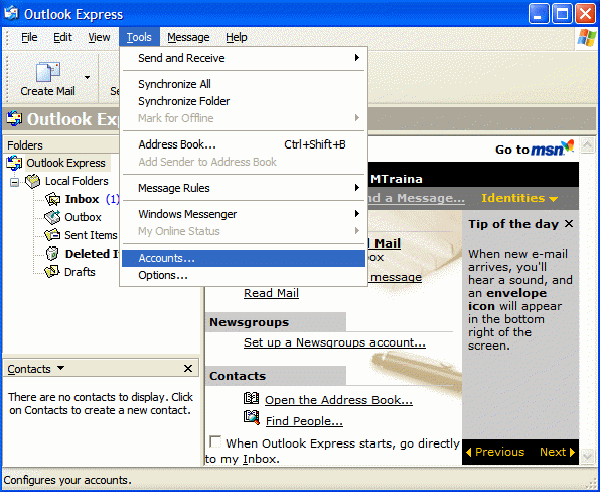 DDC.Net Outlook Express Configuration